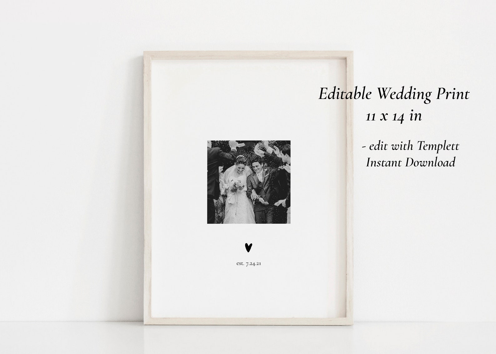 Modern Minimalist Wedding Print / Modern Minimalist Wall Art / Wedding ...
