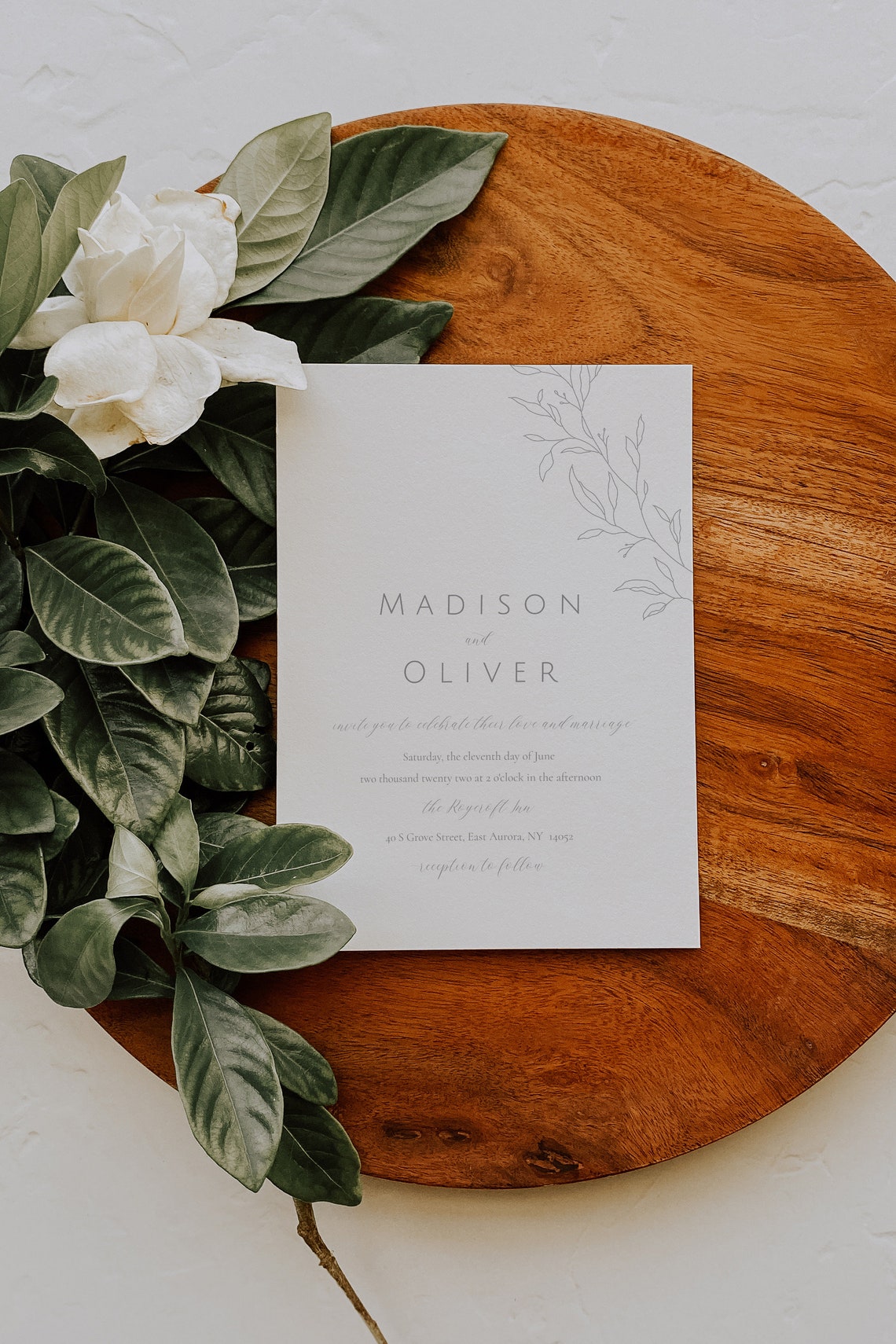 Botanical Wedding Invitation Template / Fine Art Botanical | Etsy