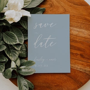 Dusty Blue Save the Date Template / Modern Save the Date Template ...