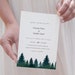 Pine Wedding Invitation Template / Mountain Woodland Pine Invite ...