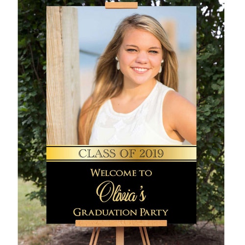 Welcome Sign Template Photo Collage Graduation Poster - Etsy