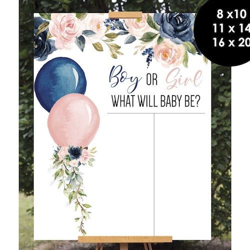 Printable Gender Reveal Board He or She Voting Board Gender - Etsy