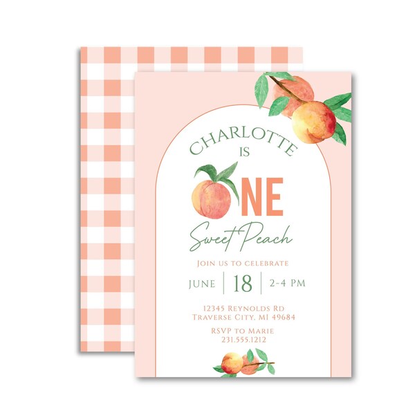 Peach Invitation - Etsy