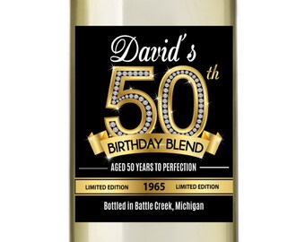 50th Birthday Labels | Etsy