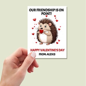 Hedgehog Valentine Cards, Classroom Printable Valentine Cards, Cute ...