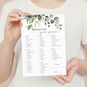 Whats in Your Purse, Bridal Shower Games, Whats in Your Purse Game ...