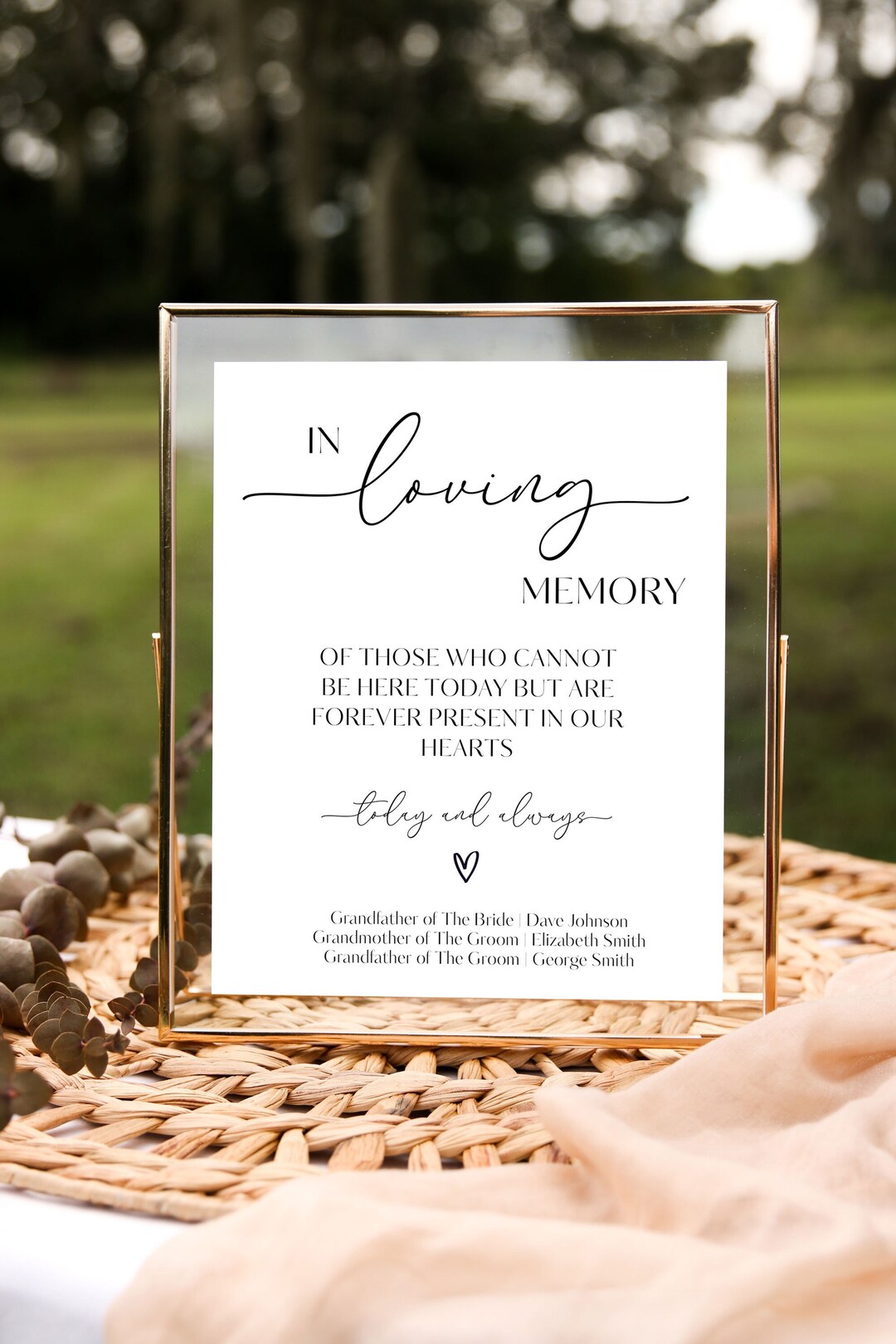 In Loving Memory Wedding Sign, Wedding Memorial Sign, Forever in Our ...