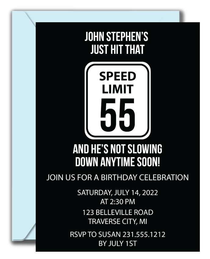 55th Birthday Welcome Sign, Speed Limit Party Poster (printable) - Etsy