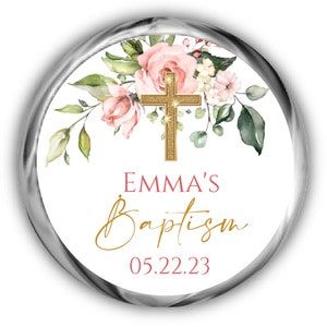 Pink Floral Baptism Welcome Sign, Blush and Gold Printable Baptism Sign ...