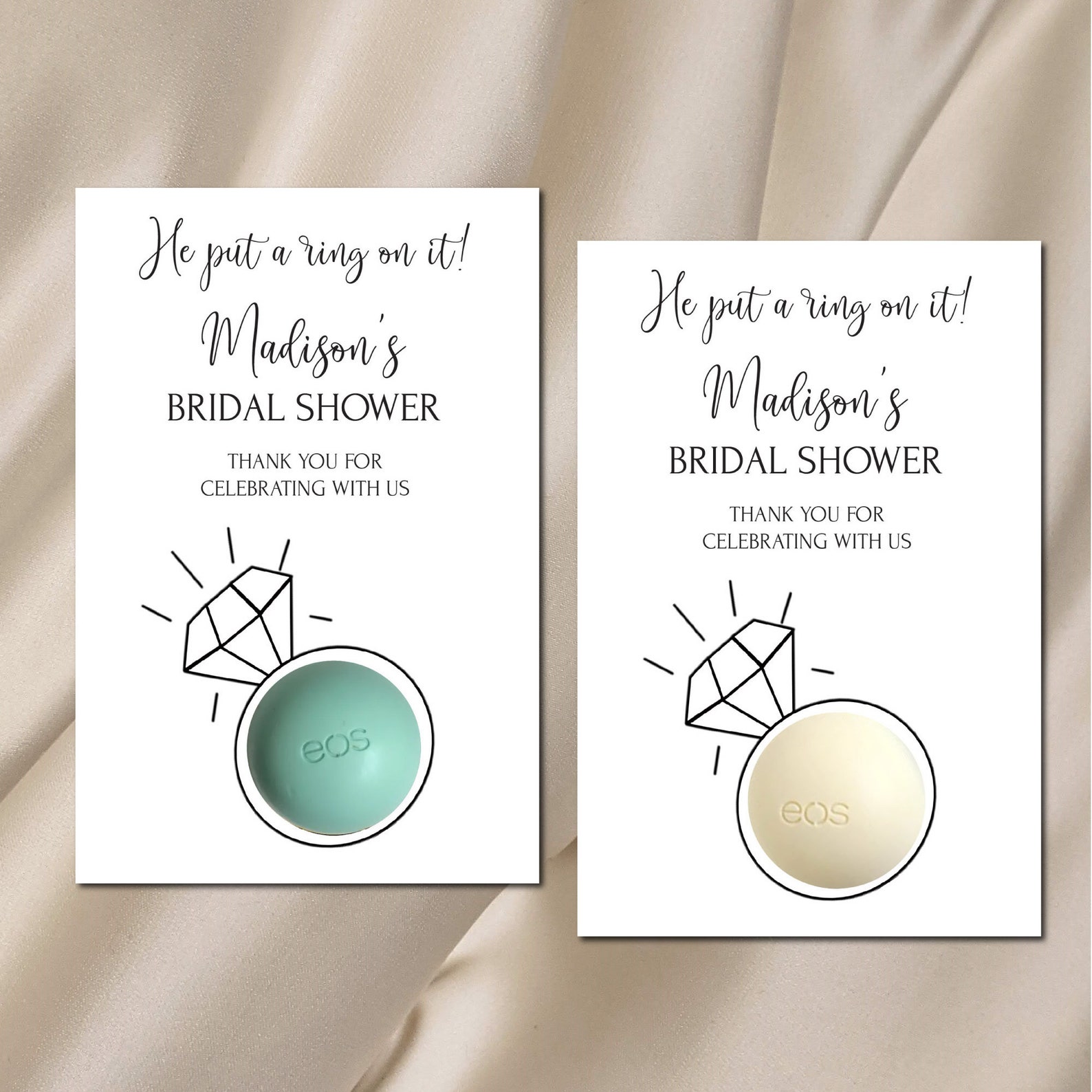 Ring EOS Bridal Shower Favor, Diamond Ring EOS Lip Balm Bridal Shower ...
