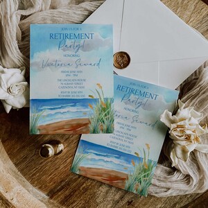 Beach Retirement Party Invitation, Beach Retirement Invitation Template ...