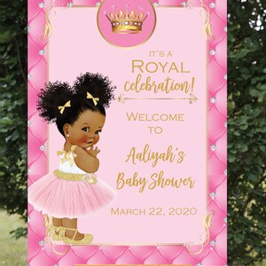 Royal Princess Baby Shower Backdrop, A Little Princess is on Her Way ...