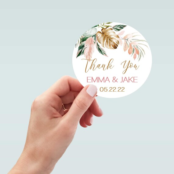 Tropical Wedding Stickers, Wedding Kisses Labels, Tropical Stickers ...