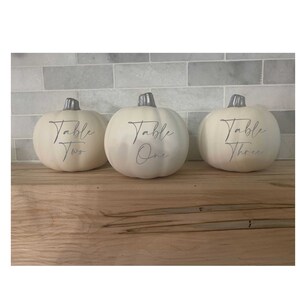 White Pumpkin Table Numbers Fall Wedding Table Numbers - Etsy