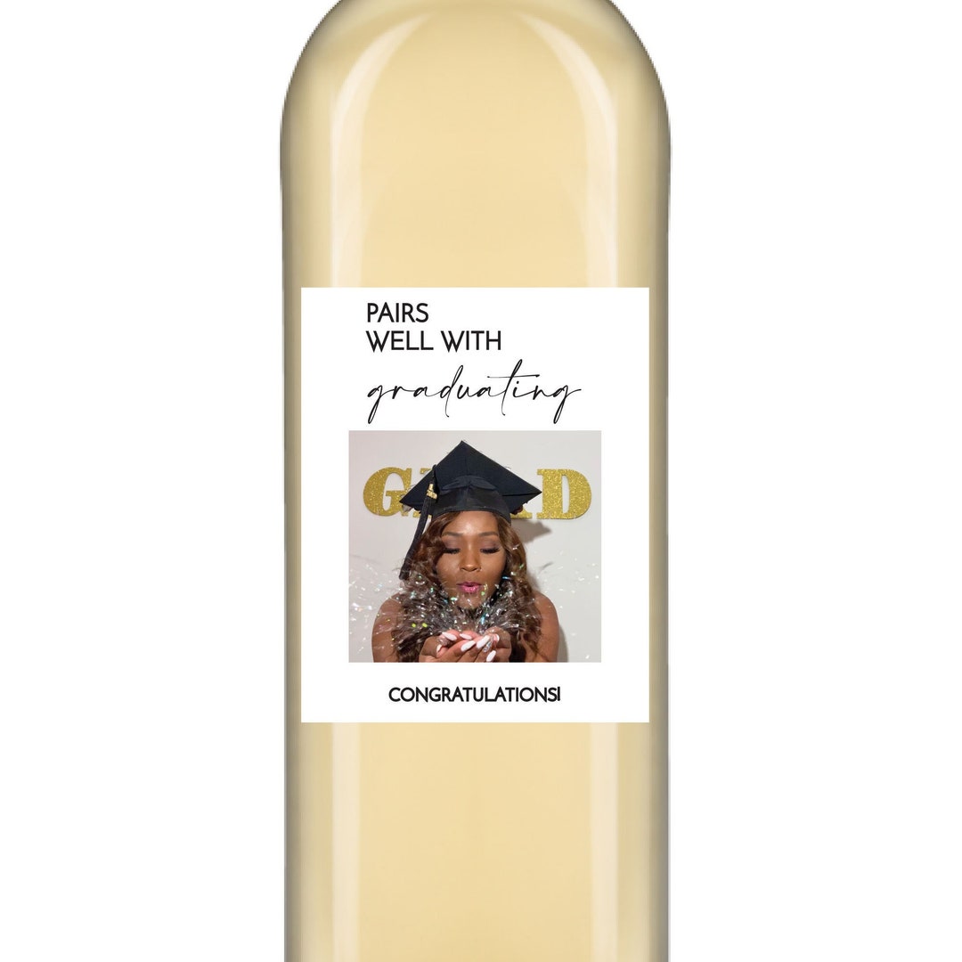 Photo Graduation Wine Labels Personalized Graduation Wine - Etsy