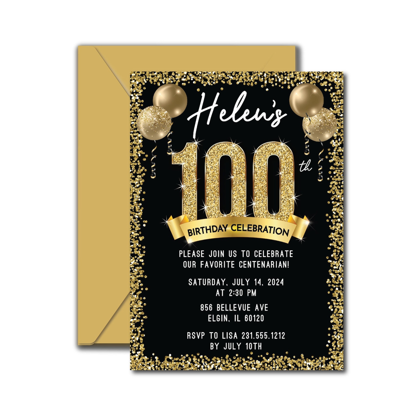 100th Birthday Invitation Hundred Birthday Invitation - Etsy