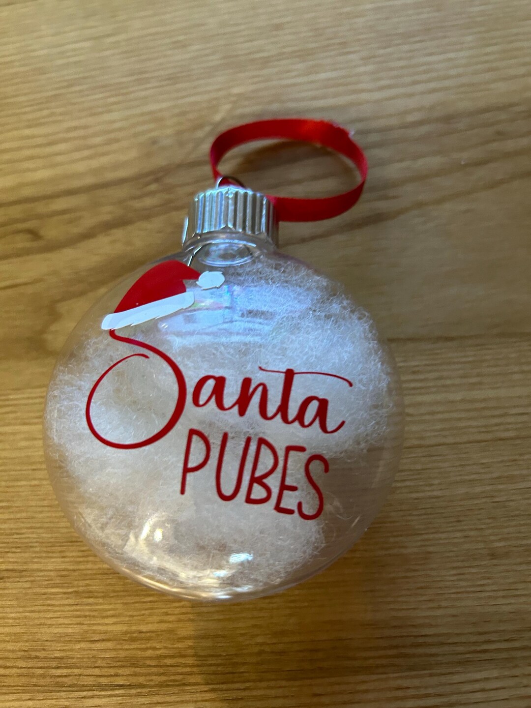 Santa Pubes Ornament Disc, Santa Christmas Ornament, Round Santa ...