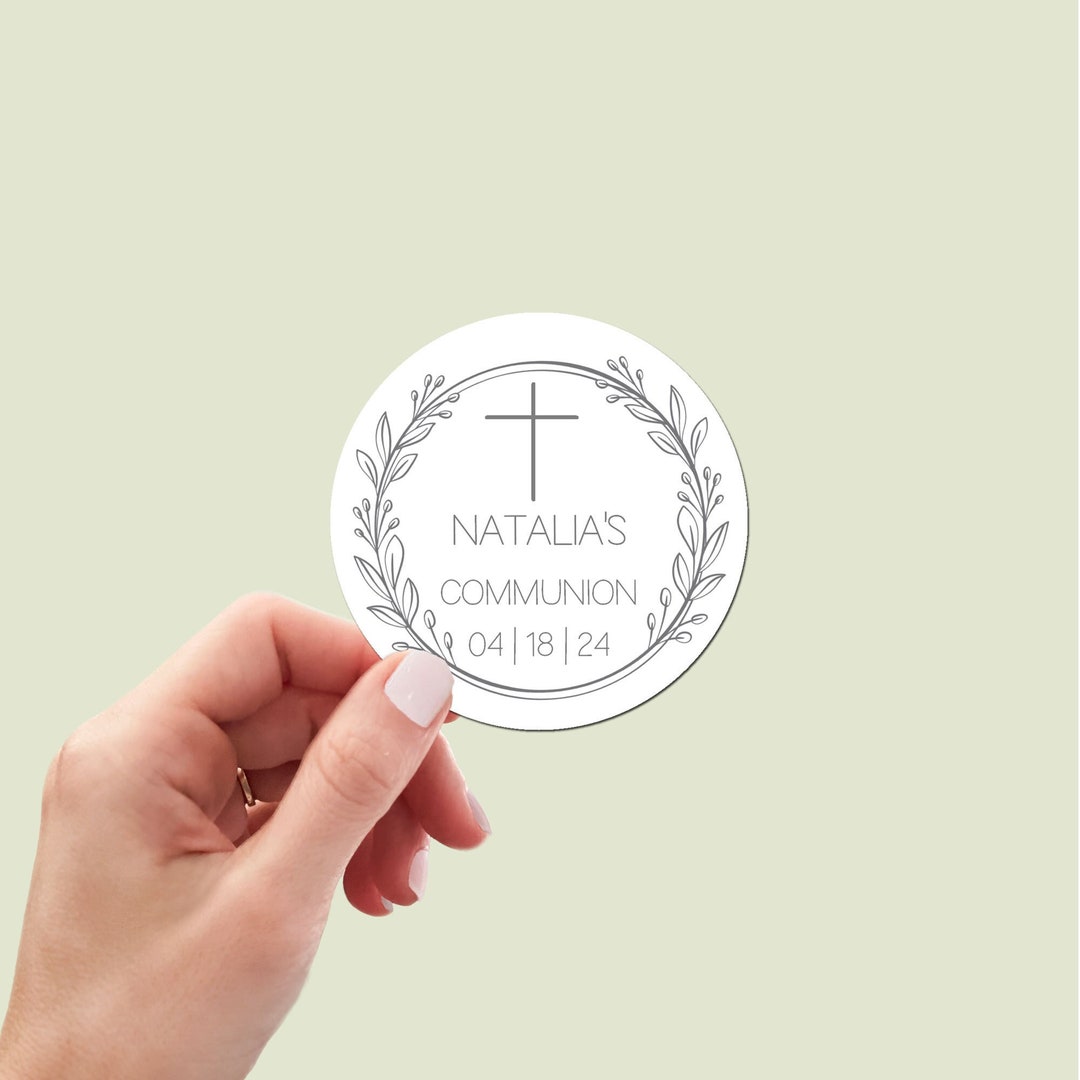 Communion Sticker Eucharist Label Minimal First Communion - Etsy