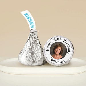 Photo Birthday Hershey Kisses Stickers, Personalized Birthday Sticker ...