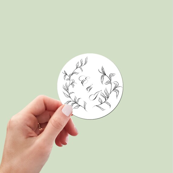 Wedding Mail Stickers, Monogram Wedding Stickers, Wedding Invitation ...