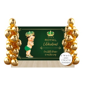 Emerald Prince Baby Shower Welcome Sign (printable) - Etsy