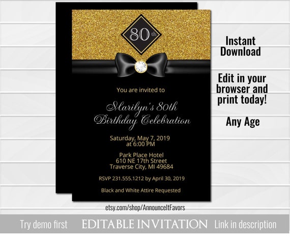 Formal Birthday Invitation Template Birthday Invitation Printable 