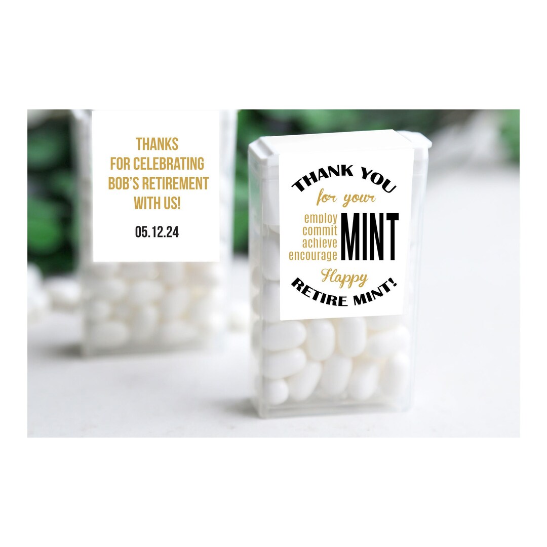 Retirement Tic Tac Labels, Retire Mint Label, Tic Tac Retirement Favor ...