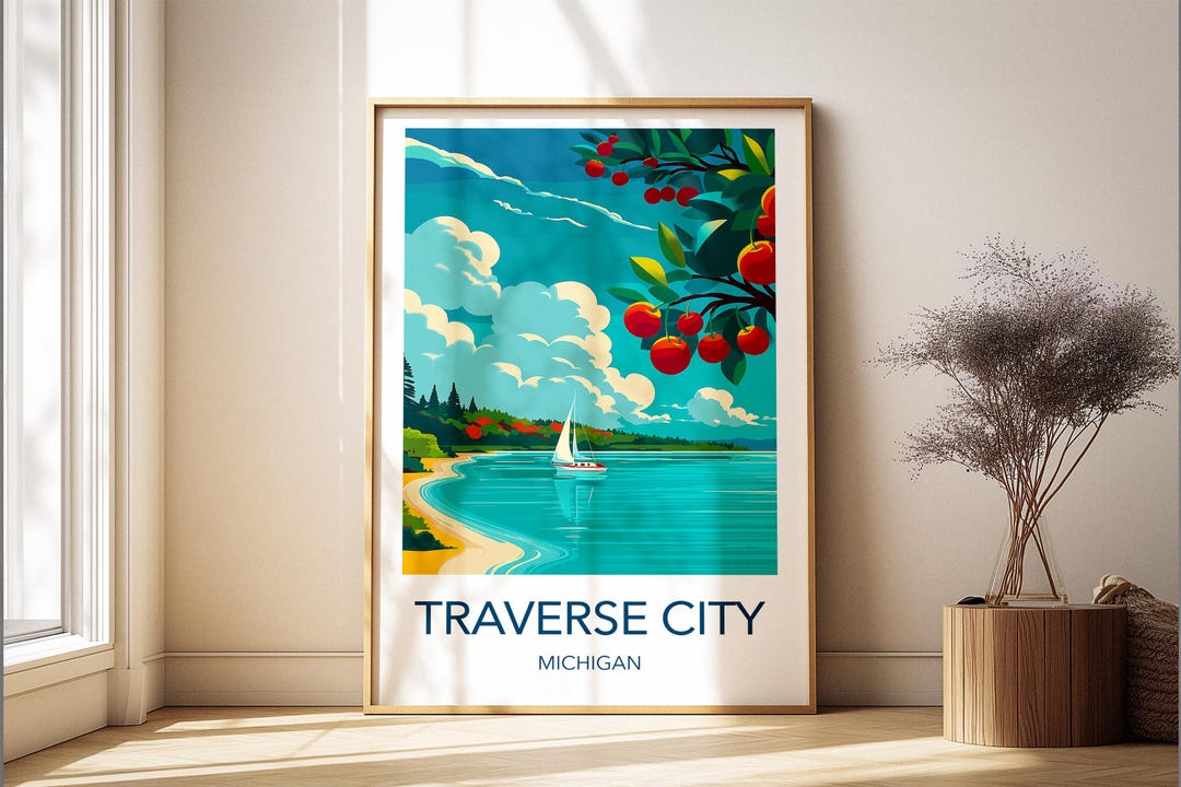 Traverse City Travel Poster Michigan Digital Download - Etsy