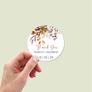 Fall Wedding Stickers, Wedding Kisses Labels, Fall Stickers, Fall Favor ...