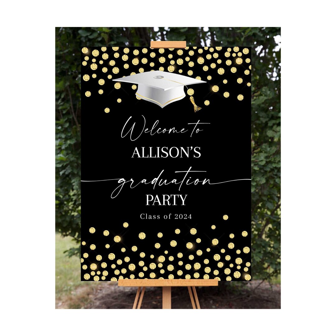 Confetti Graduation Welcome Sign, Graduation Sign, Class of 2025 ...