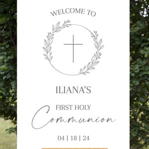 Modern Communion Welcome Sign Template, Printable Minimalist Communion ...