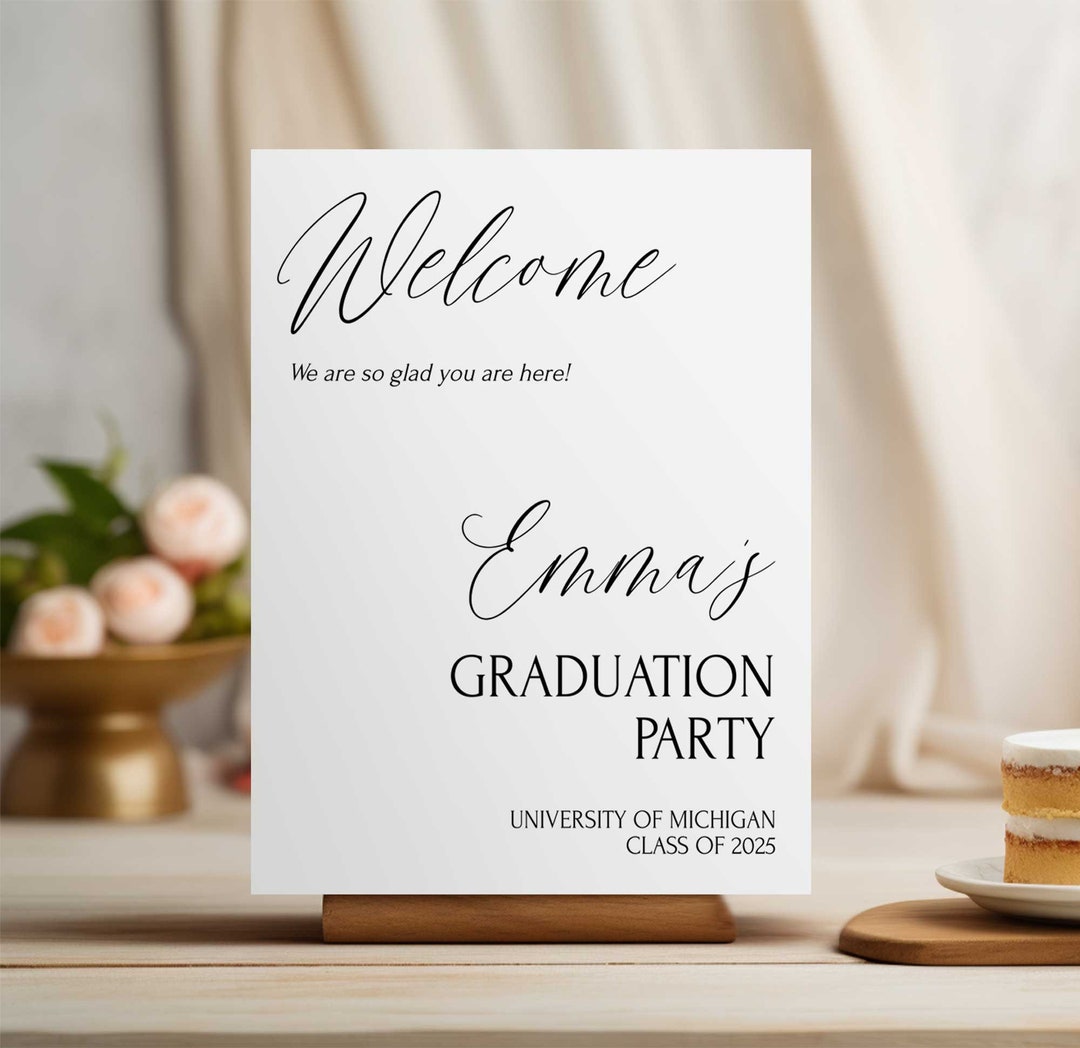 Modern Graduation Welcome Sign, Minimal Graduation Sign, Grad Party ...