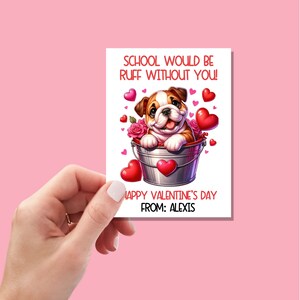 Editable Puppy Valentine Cards Printable, Dog Classroom Valentine's Day ...