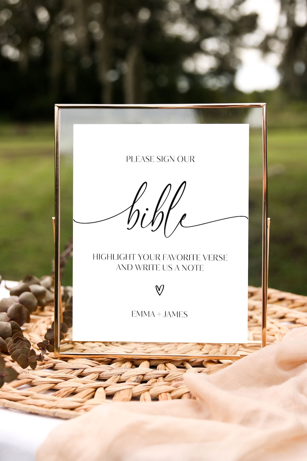 Sign Our Bible Sign, Modern Please Sign Bible Guestbook Sign, Simple ...