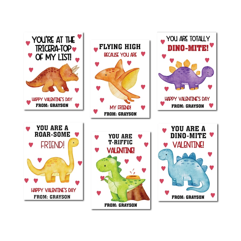 Dinosaur Valentine - Etsy