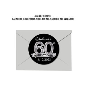 60th Birthday Stickers - Personalized Birthday Sticker - High Quality ...