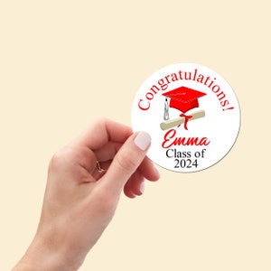 Gold Graduation Stickers, Graduation Kisses Labels, Class of 2023 ...