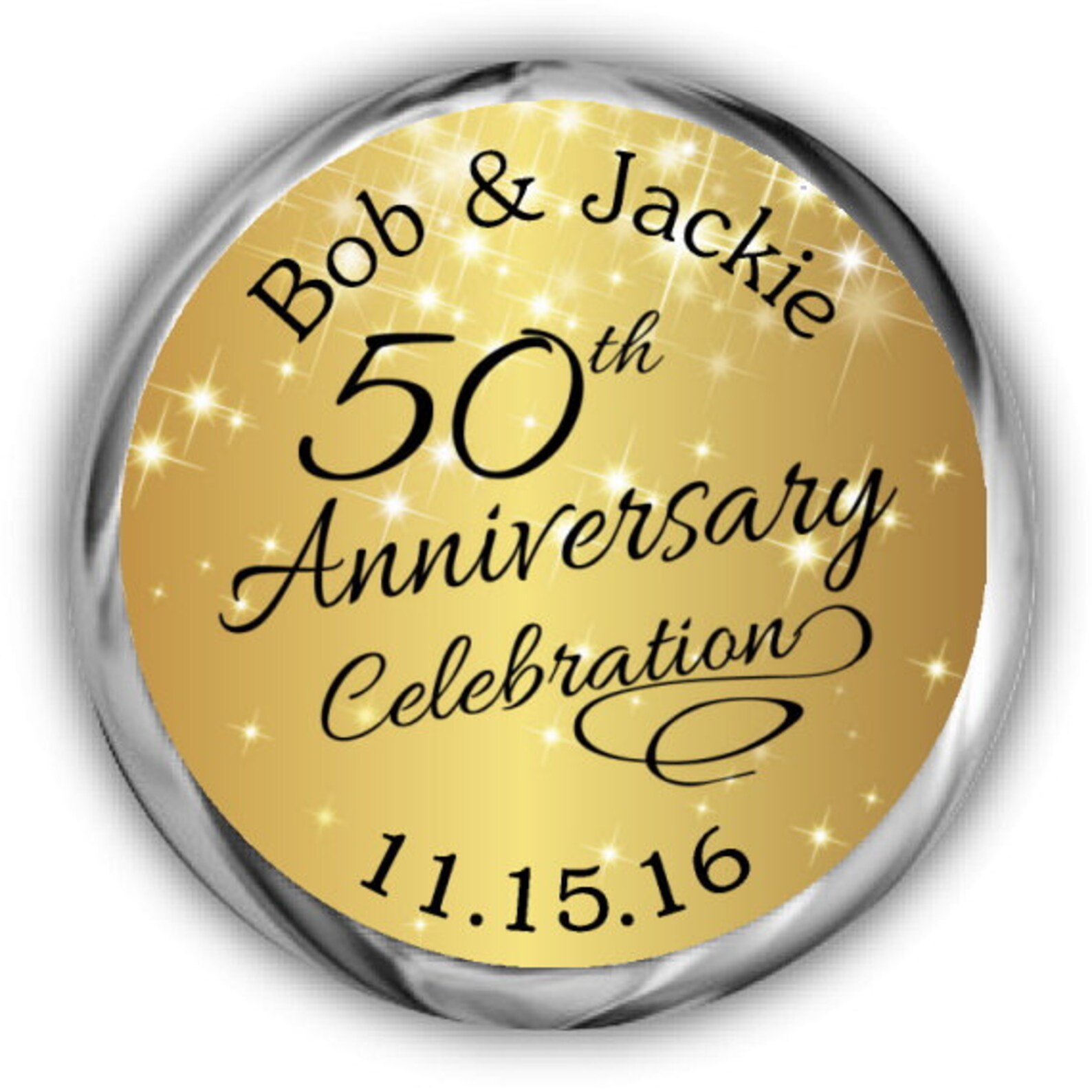 50th Anniversary Stickers Personalized Anniversary Labels | Etsy