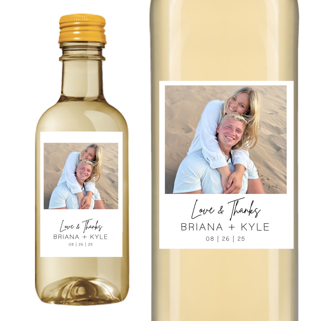 Photo Wedding Wine Labels, Personalized Wedding Wine Label, Love and ...