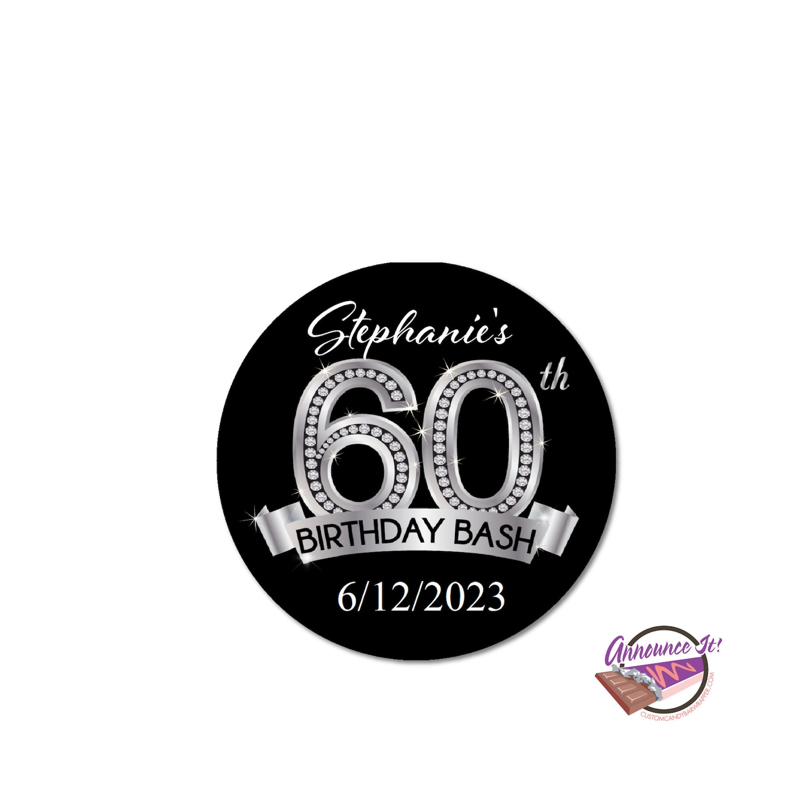 60th Birthday Stickers Personalized Birthday Sticker High - Etsy