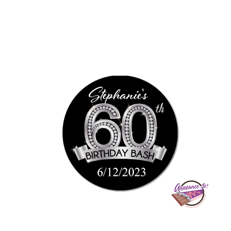 60th Birthday Stickers Personalized Birthday Sticker High - Etsy