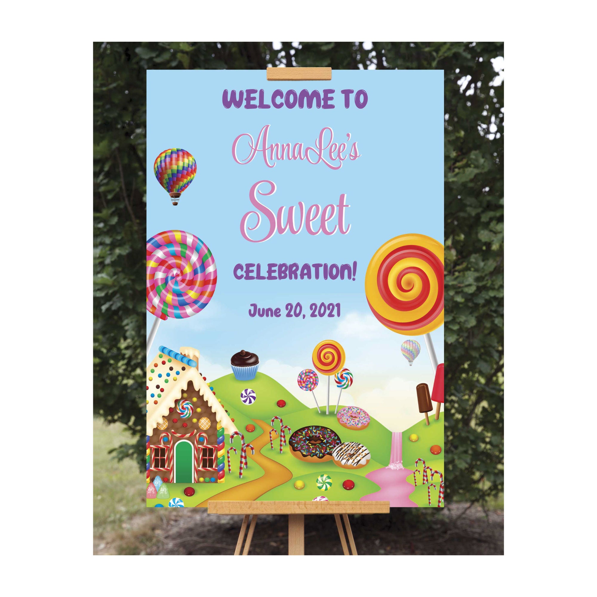 Editable Welcome Sign Candy Land Birthday Sign Candyland | Etsy