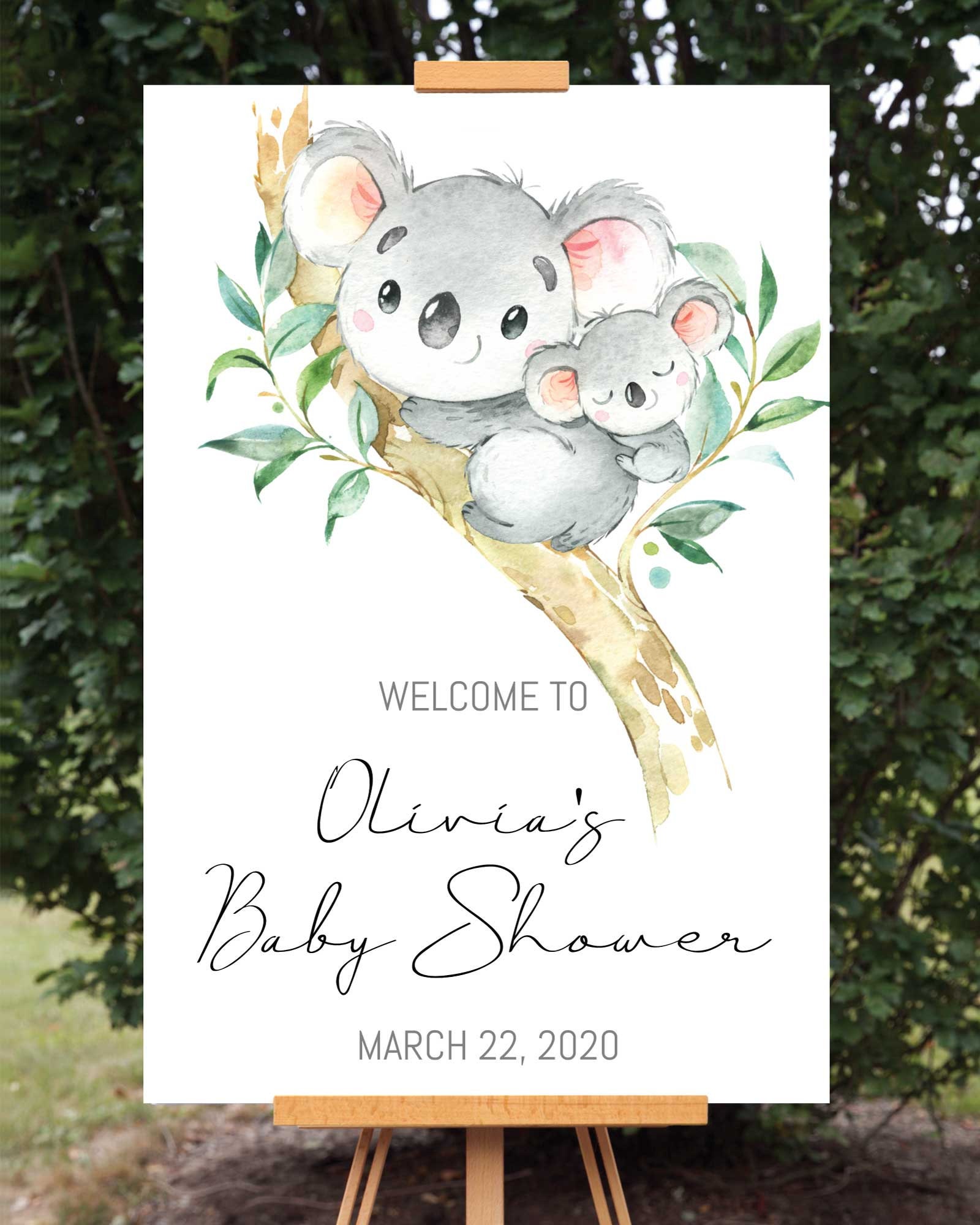 Koala Baby Shower Welcome Sign Template (digital) - Etsy