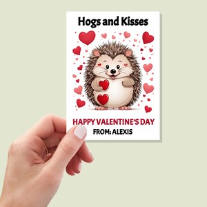Hedgehog Valentine Cards, Classroom Printable Valentine Cards, Cute ...