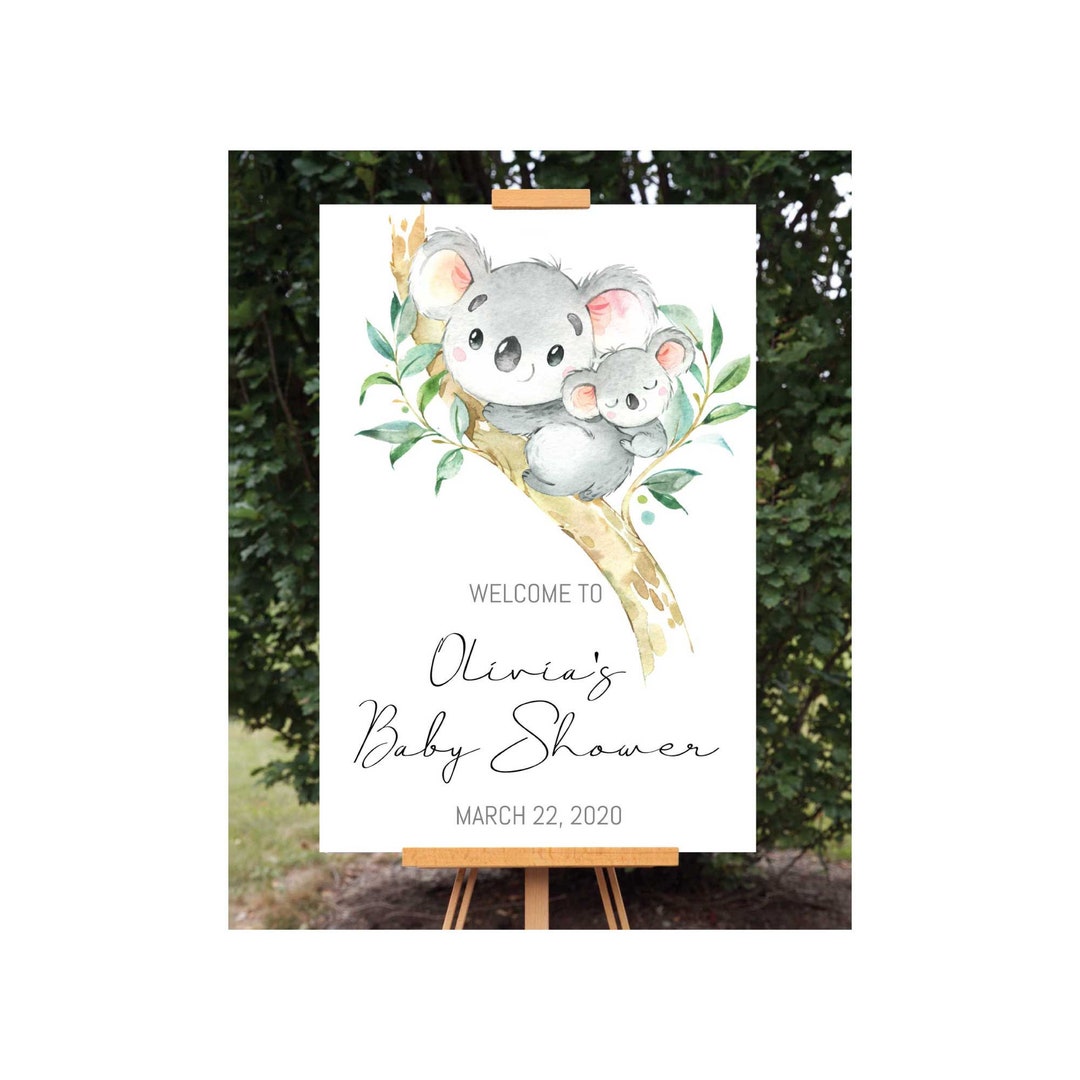 Koala Baby Shower Welcome Sign Template (digital) - Etsy