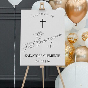 First Holy Communion Welcome Sign: Editable Entrance Poster (digital ...