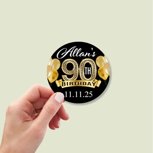 90th Birthday Stickers - Personalized Birthday Labels - Etsy