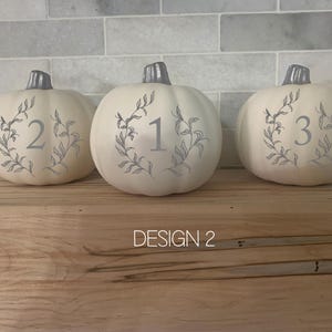 White Pumpkin Table Numbers, Fall Wedding Table Numbers, Custom Pumpkin ...