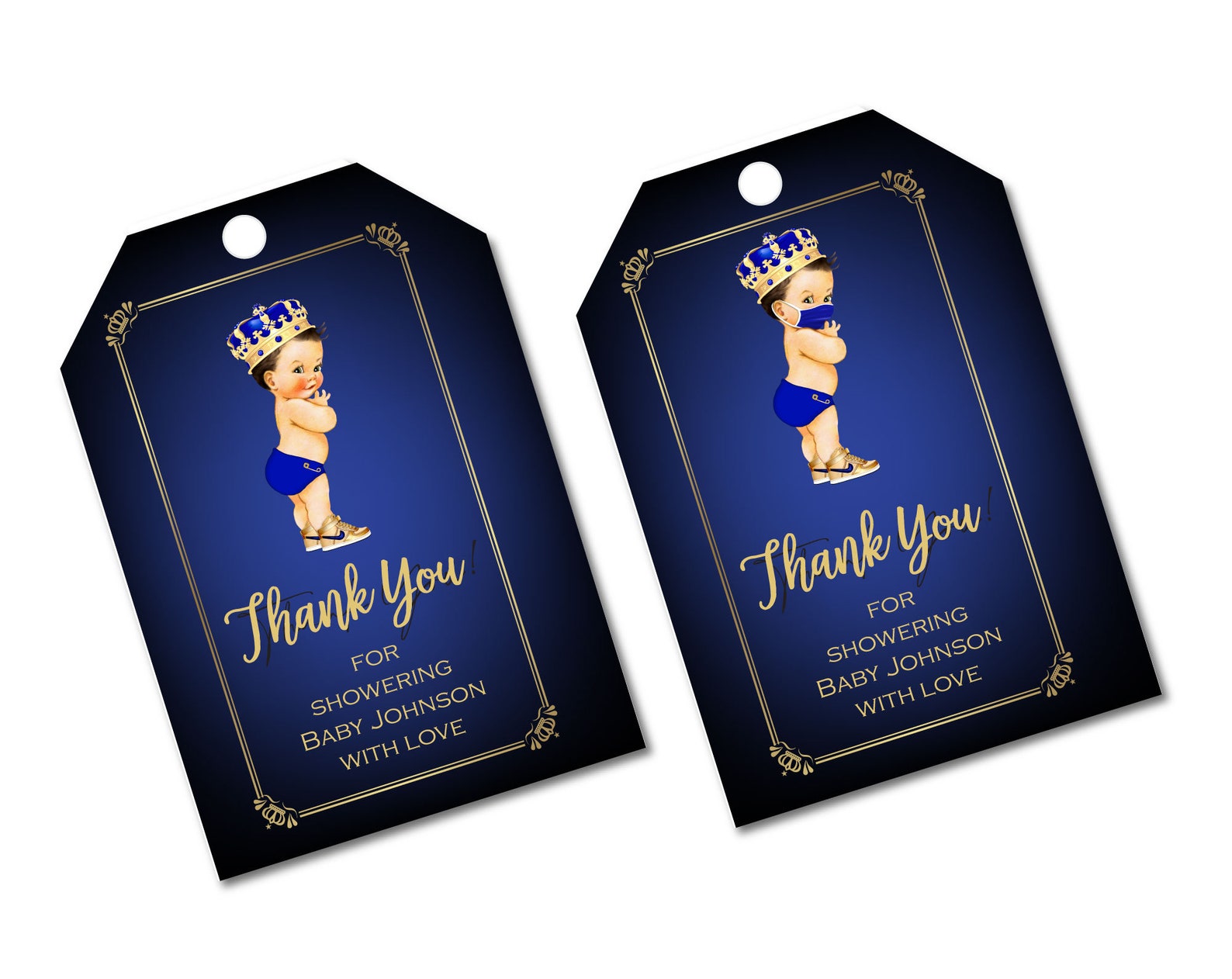 Royal Prince Thank You Tags Prince Baby Shower Gift Tag - Etsy