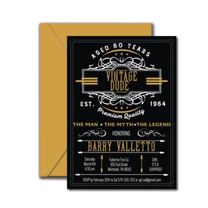 Vintage Dude Invitation - the Man, the Myth, the Legend Birthday Party ...